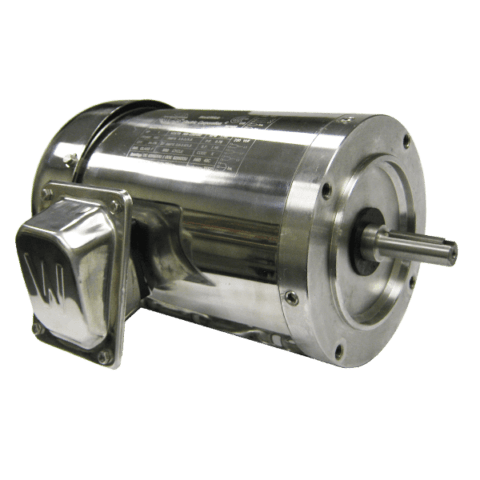 Washdown Duty Motor, 1 HP, 1800 RPM, 230/460V, 56C Frame, C-Face Round ...
